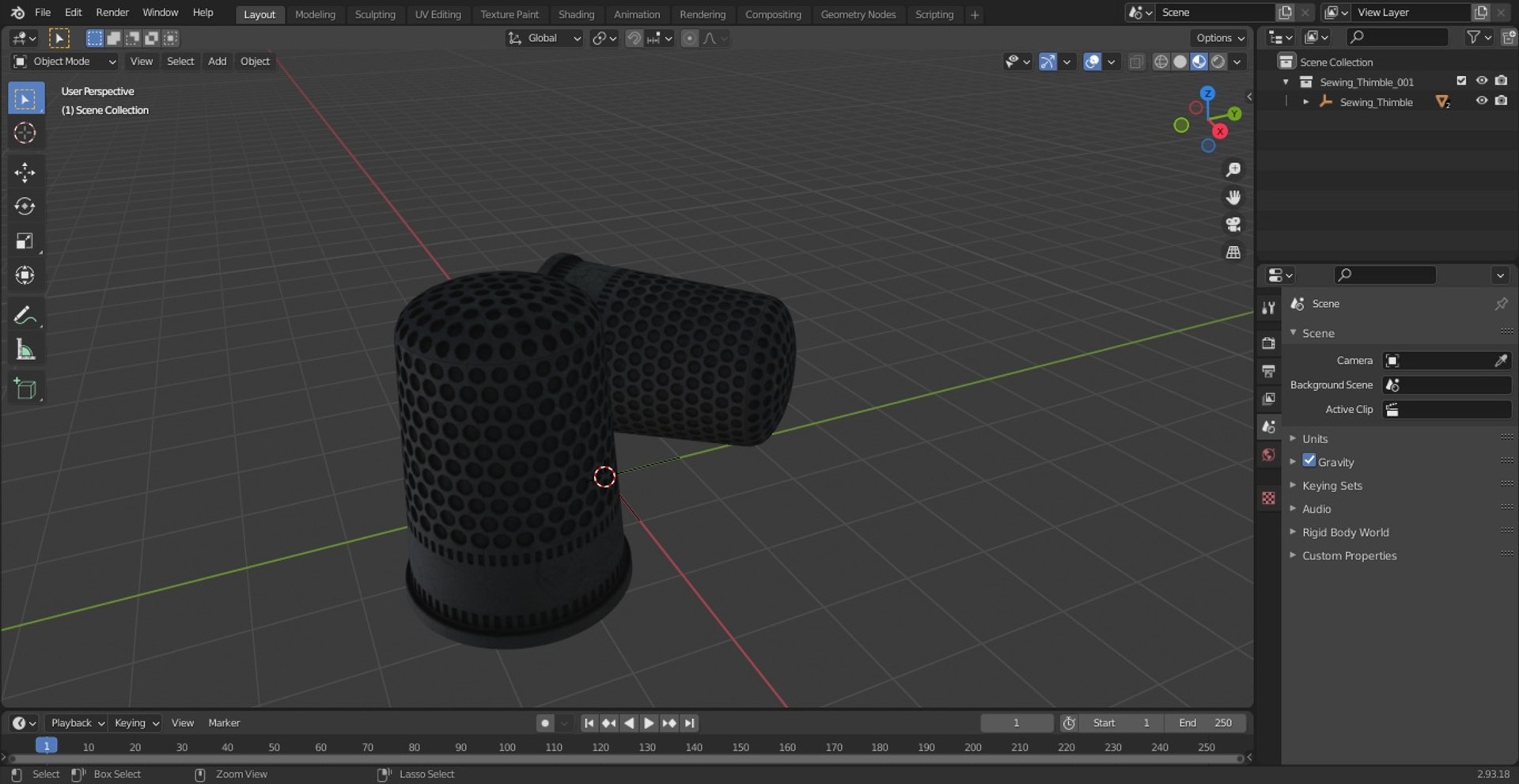 Sewing Thimble 3D Model - TurboSquid 2152621