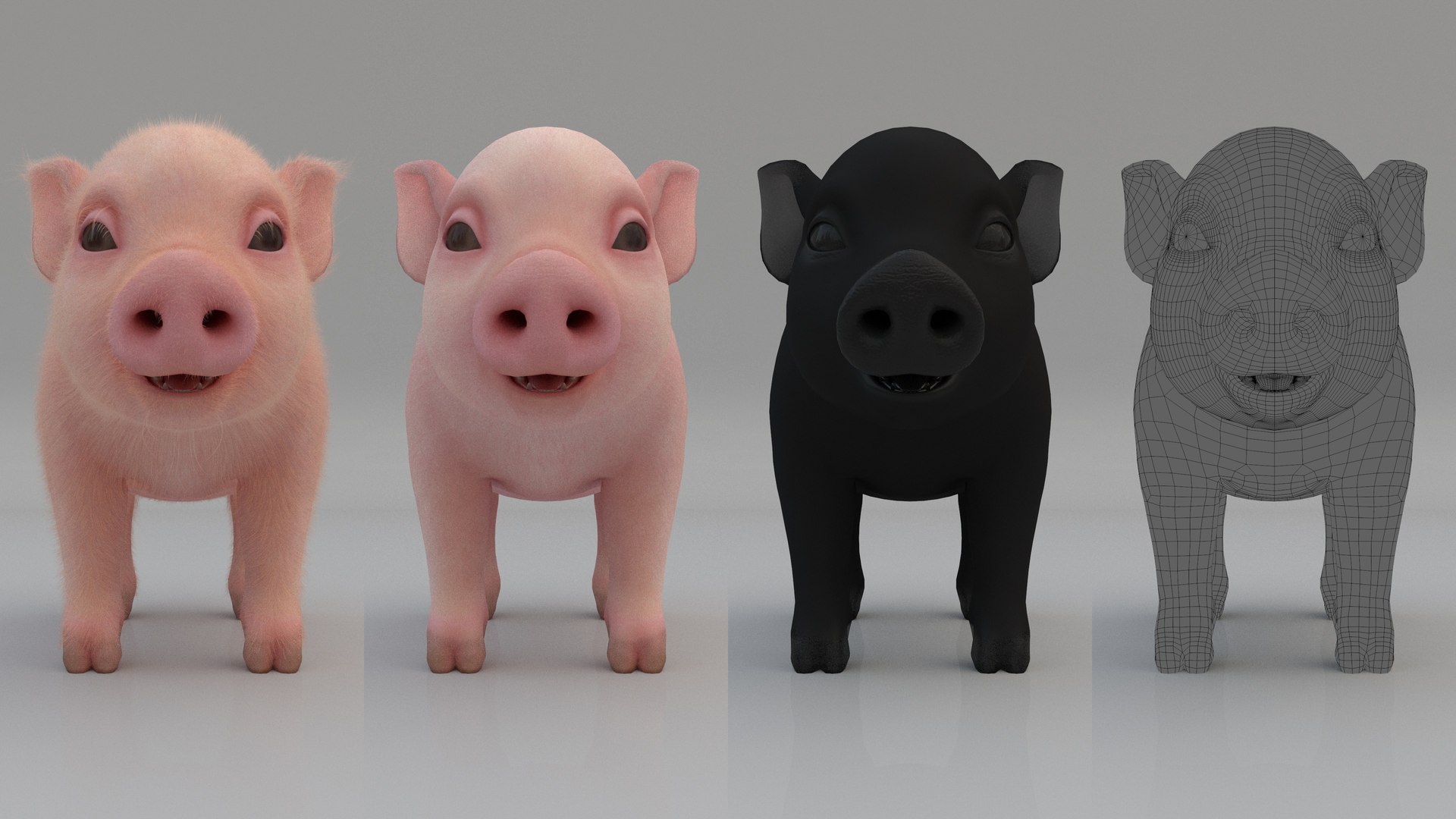 3D Pig Piglet FUR ANIMATED Model - TurboSquid 1962190