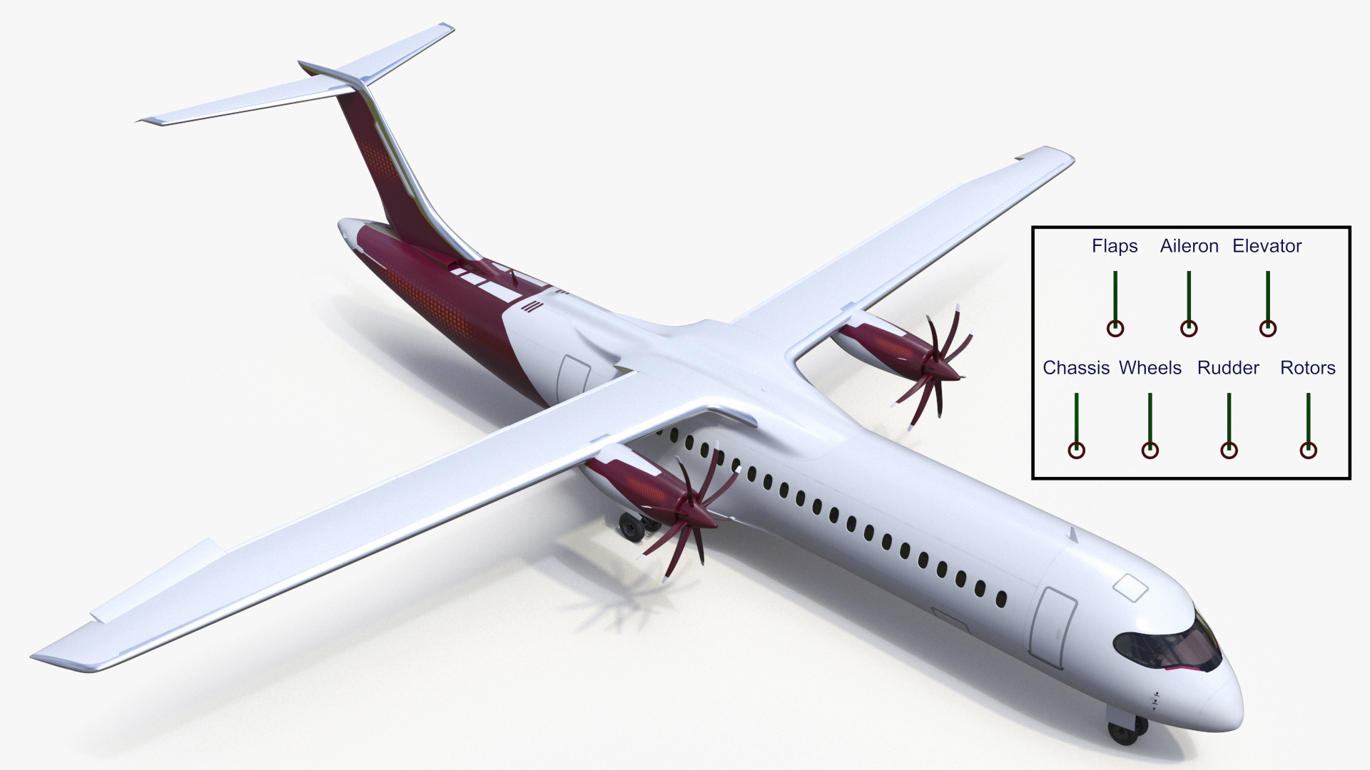 Concept Modern Aircraft Turboprop Rigged 3D Model - TurboSquid 2280299