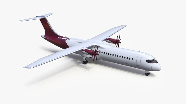 modelo 3d Concepto de avión moderno con turbohélice aparejado ...