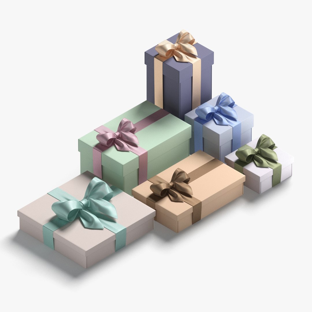 Gift boxes set - 6 box shapes 3D model - TurboSquid 1895670