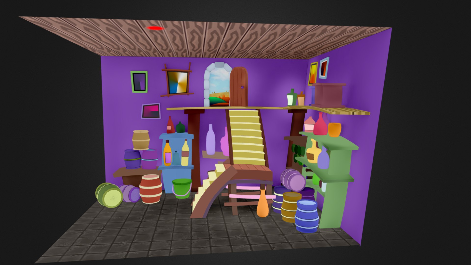 Cartoon Zoom Basement DM 3D Model - TurboSquid 2136641