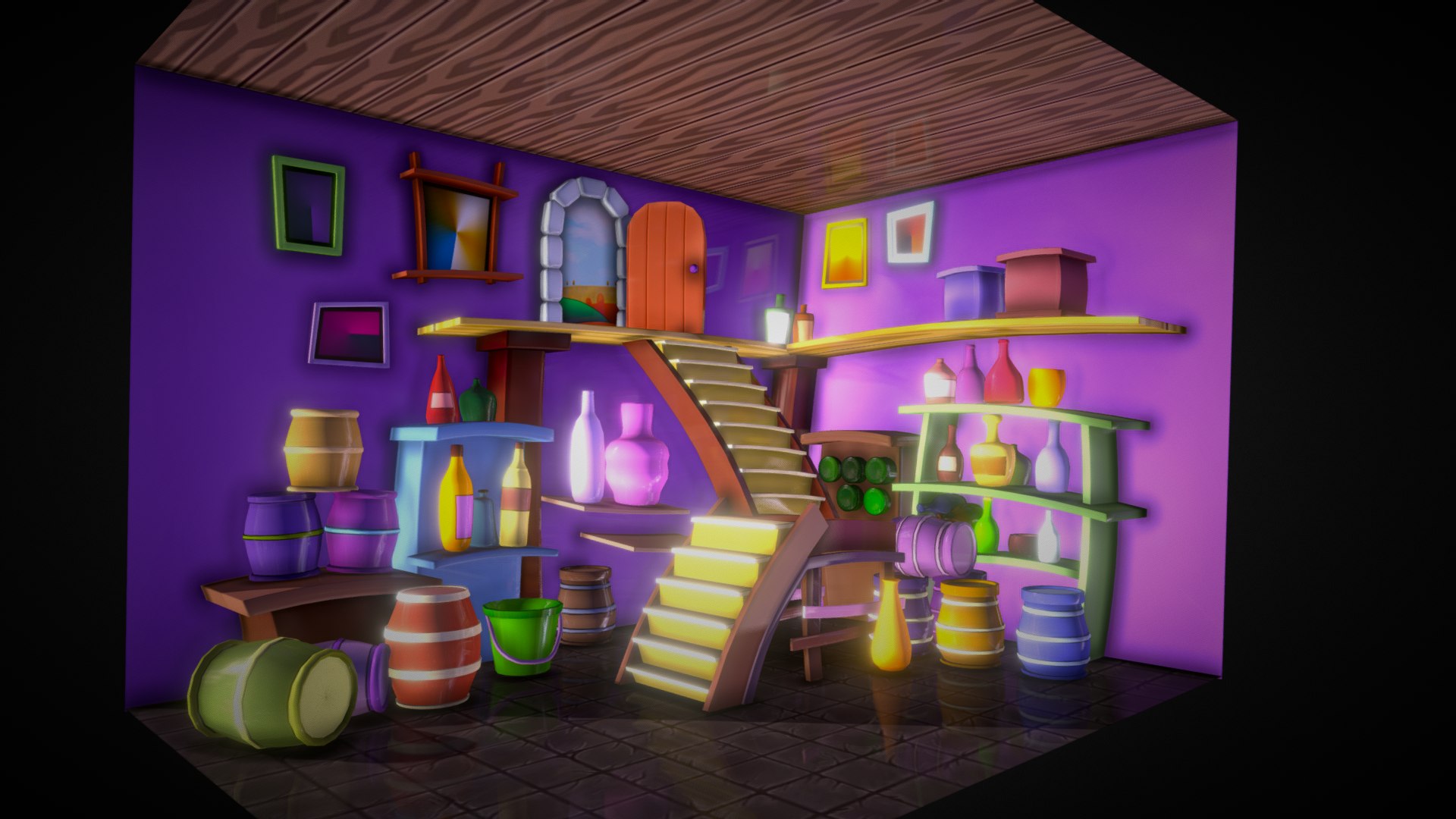 Cartoon Zoom Basement DM 3D Model - TurboSquid 2136641