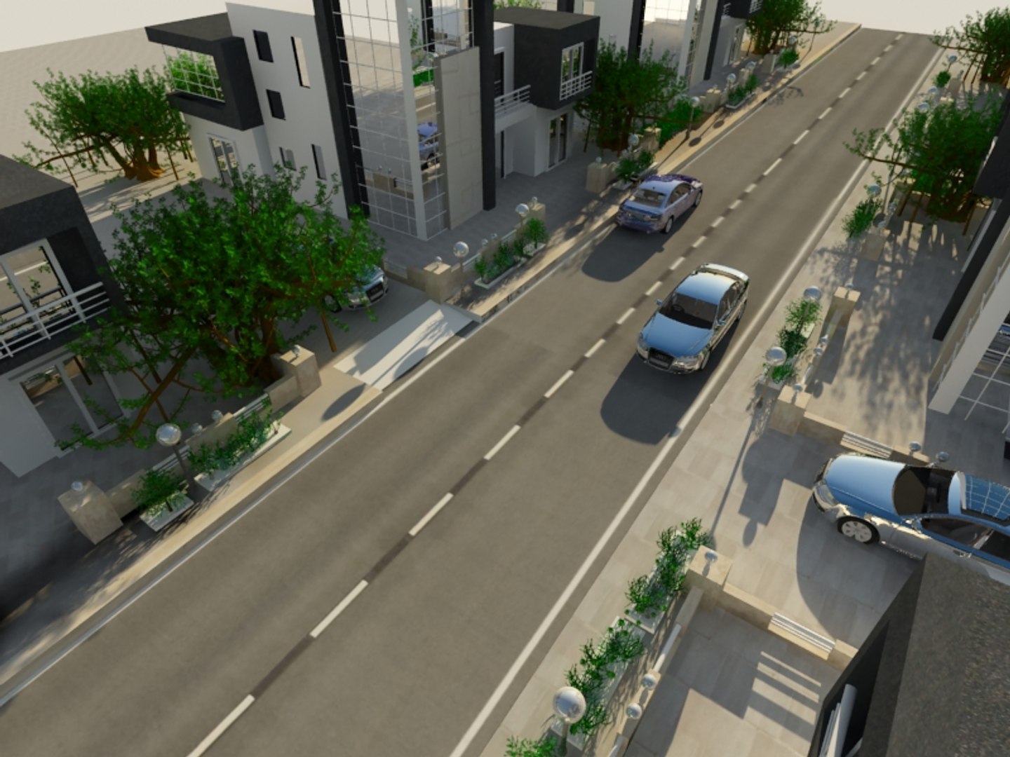 3D Modern Villa Compound Exterior - TurboSquid 1383614