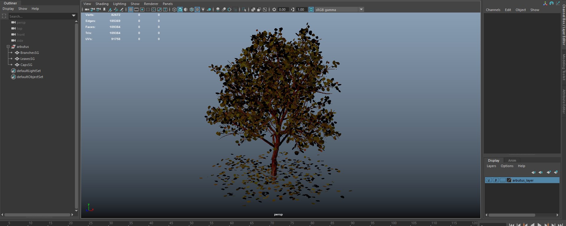 Arbutus autumn hight 3D model - TurboSquid 1622168
