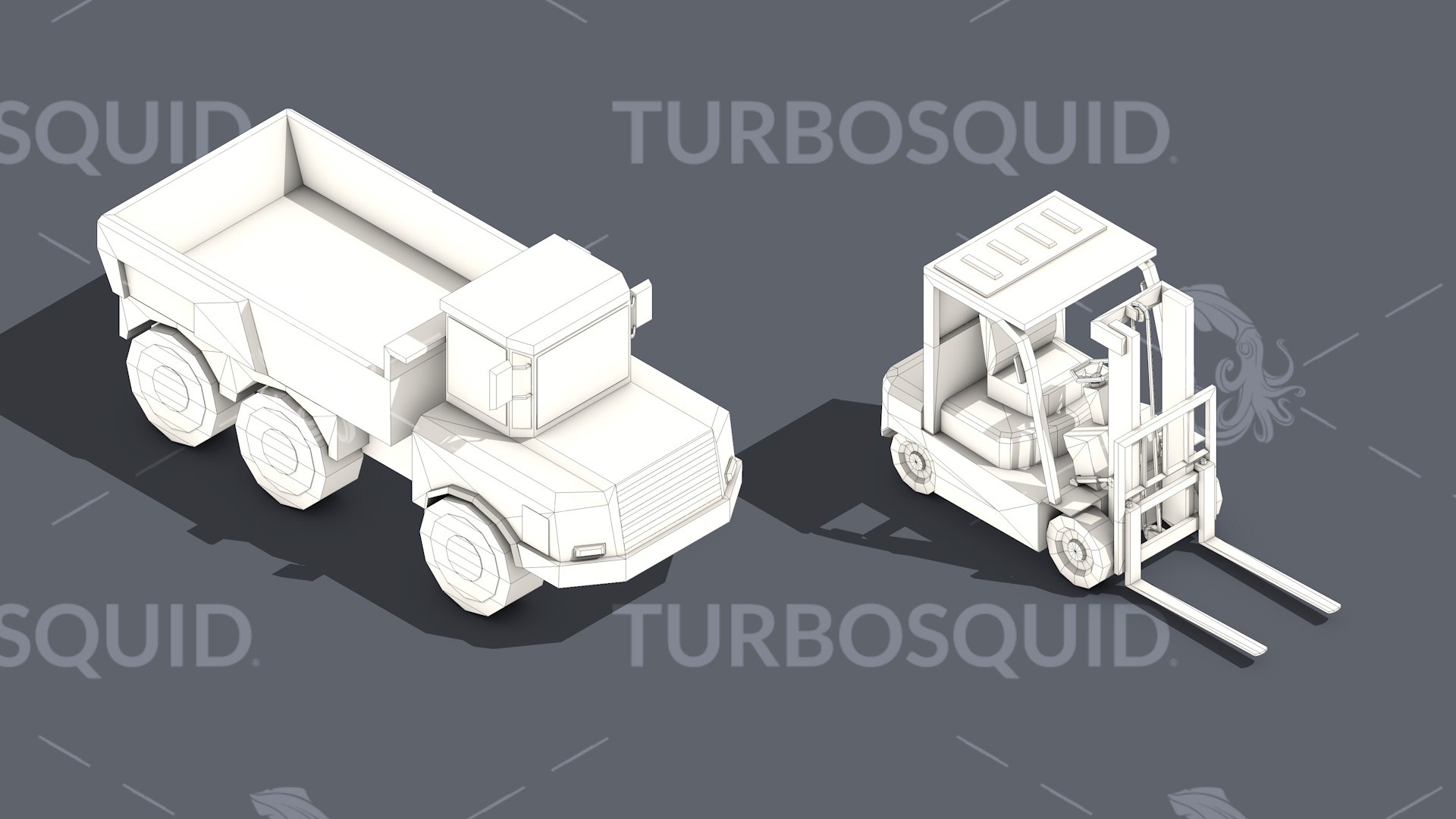 Low Poly Heavy Construction Machinery Equipment Industrial Low-poly 3D ...