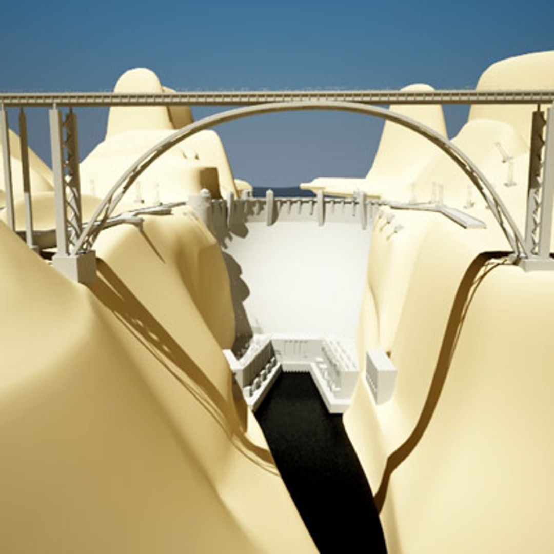 3d hydroelectric dam - model