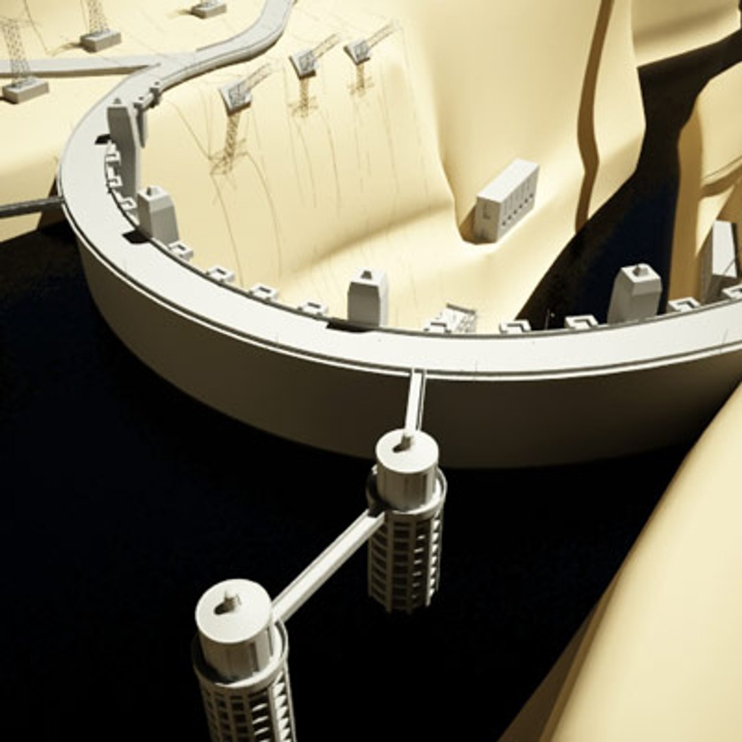 3d hydroelectric dam - model