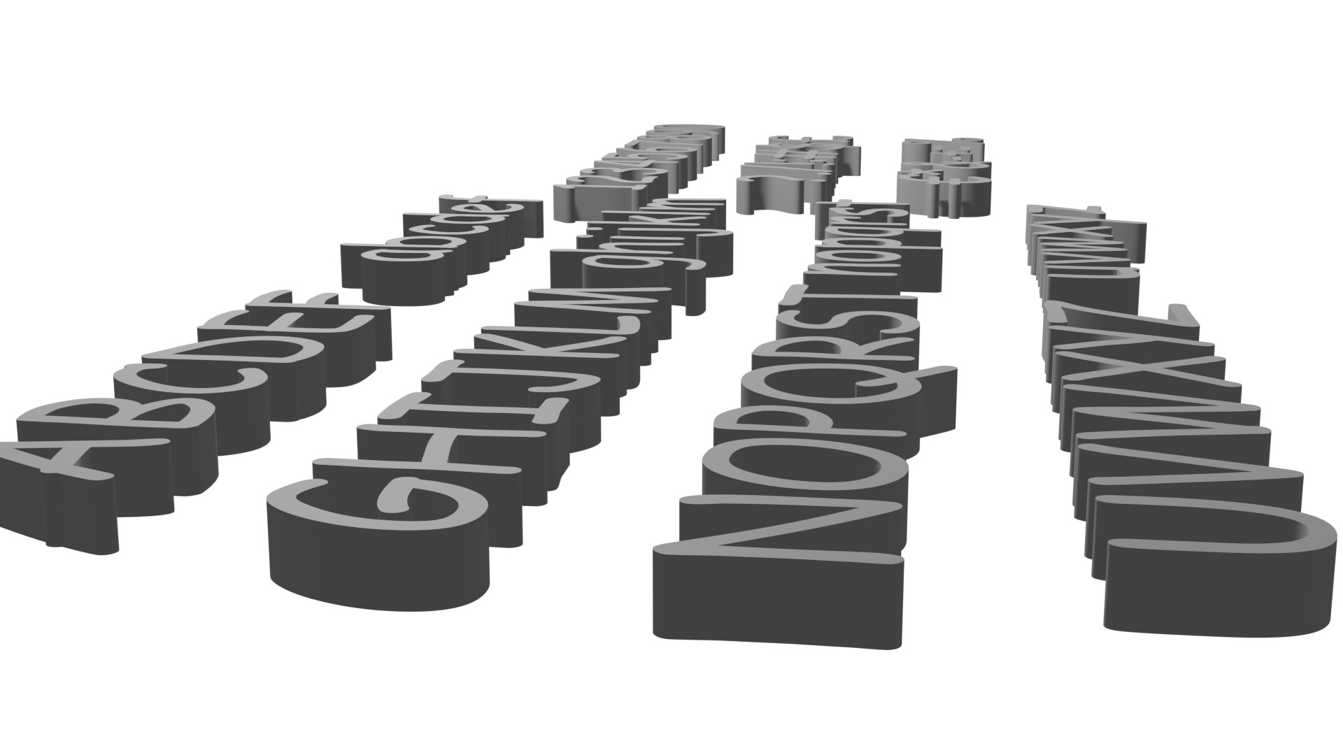 Alphabet Letters Lowercase And Uppercase In Comics Sans Ms Font 3D ...