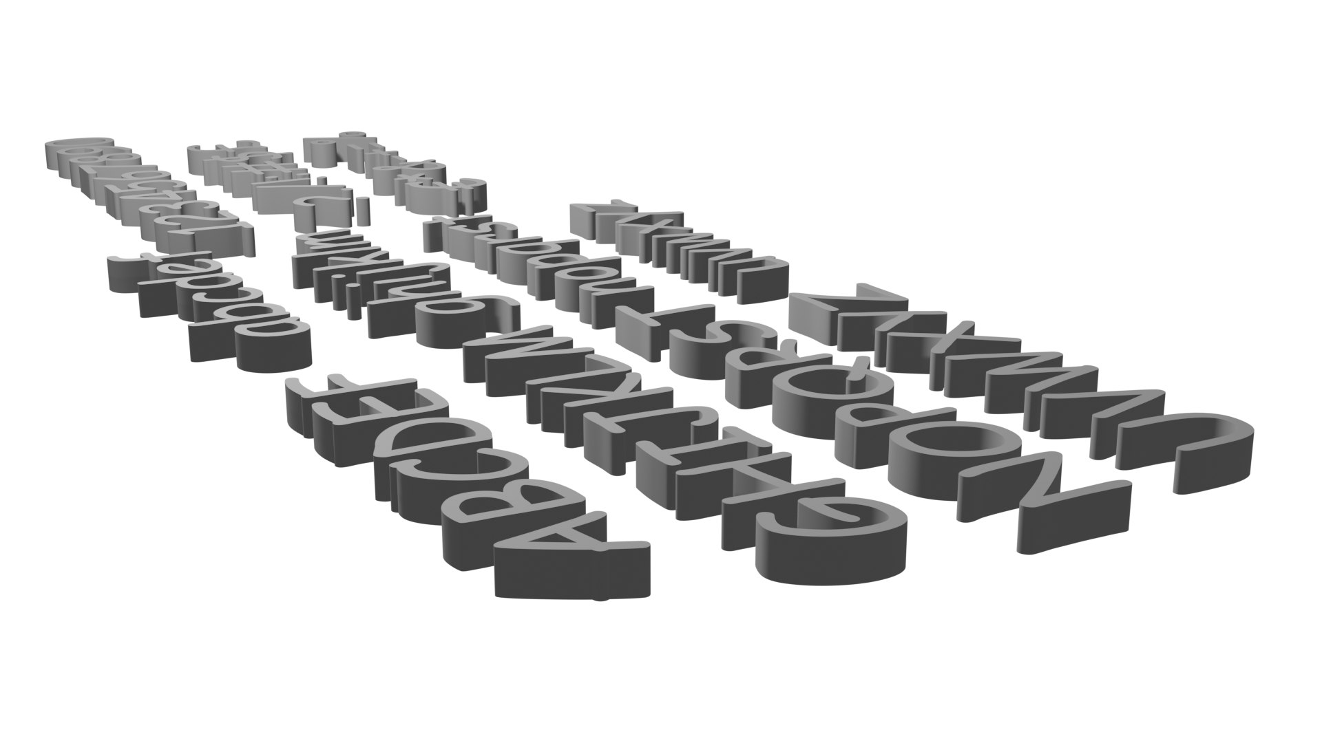 Alphabet Letters Lowercase And Uppercase In Comics Sans Ms Font 3D ...