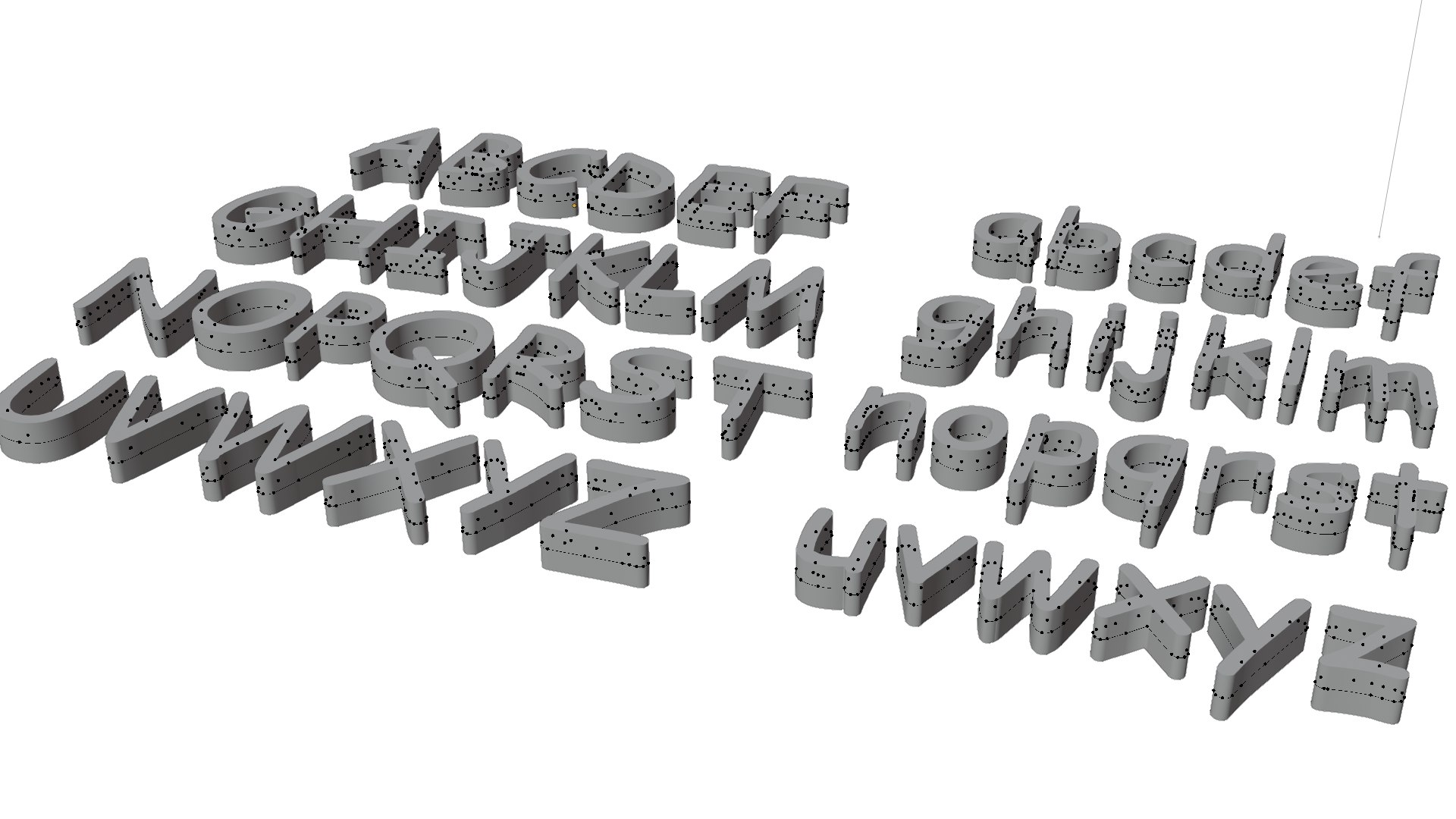 Alphabet Letters Lowercase And Uppercase In Comics Sans Ms Font 3D ...