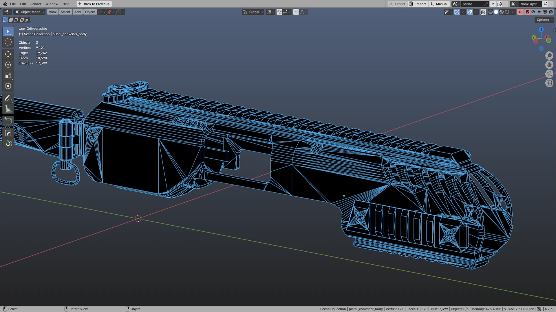 3D Pistol To Carbine Converter With Pistol - TurboSquid 2315256