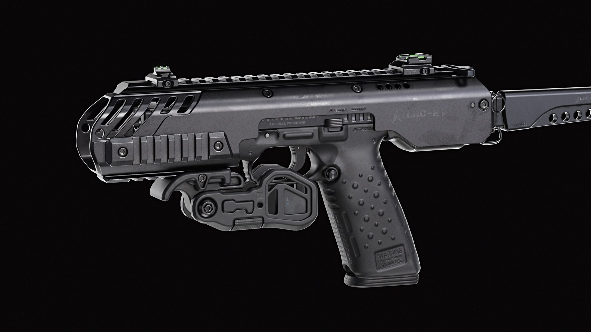 3D Pistol To Carbine Converter With Pistol - TurboSquid 2315256