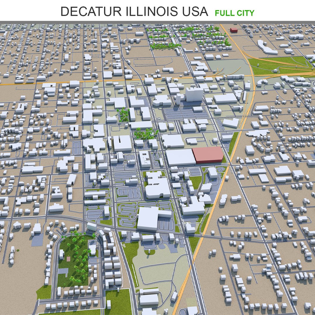 Decatur Illinois USA 3D Model - TurboSquid 1720074