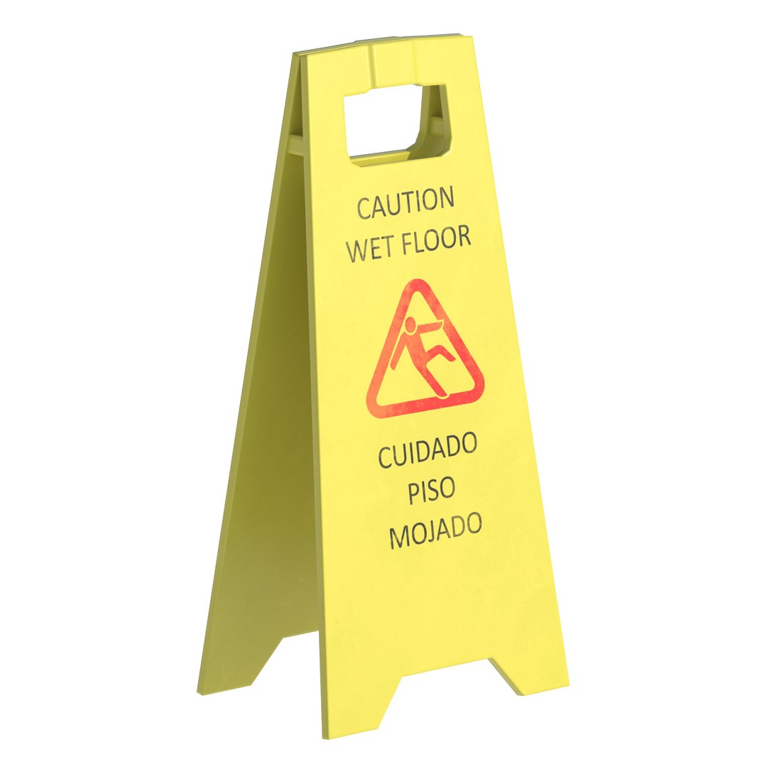 Wet Floor Sign Model - TurboSquid 2183598
