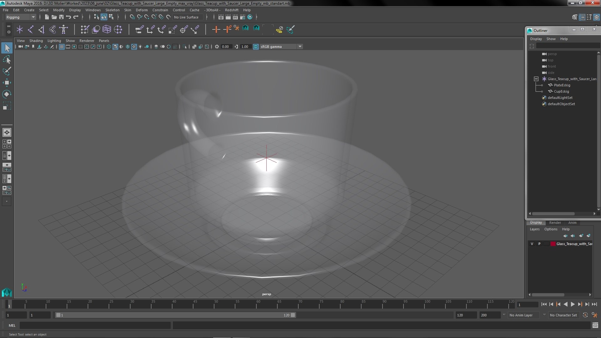 Glass Teacup With Saucer Large Empty 3D Model - TurboSquid 2084338