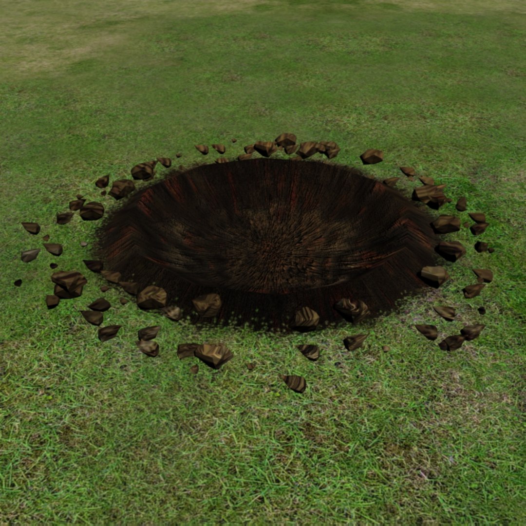 3d Model Of Bomb Craters