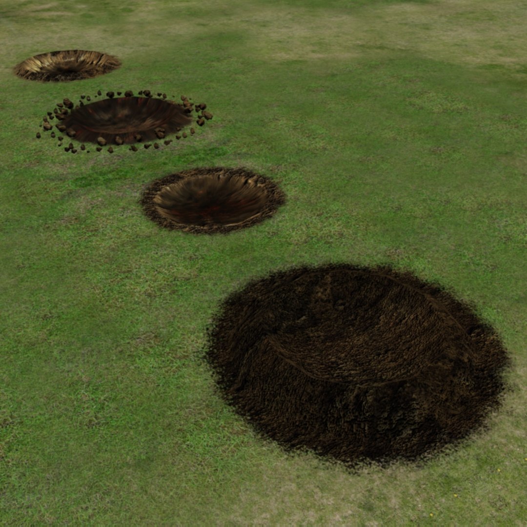 3d Model Of Bomb Craters