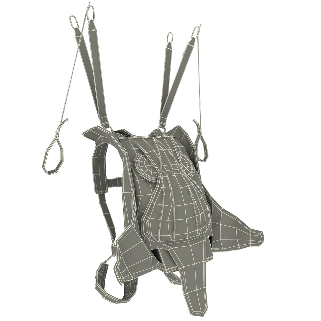 backpack parachute 3d model