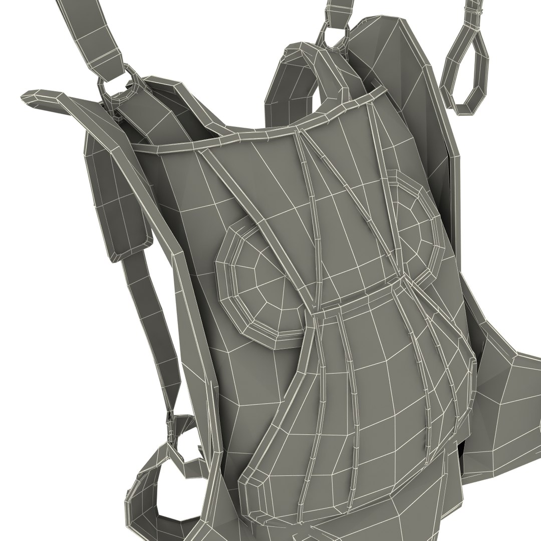backpack parachute 3d model