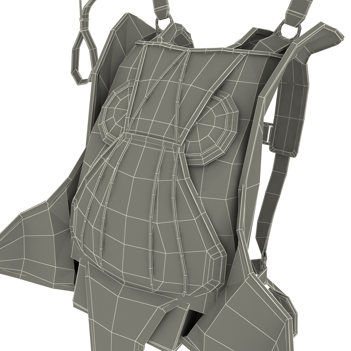 backpack parachute 3d model