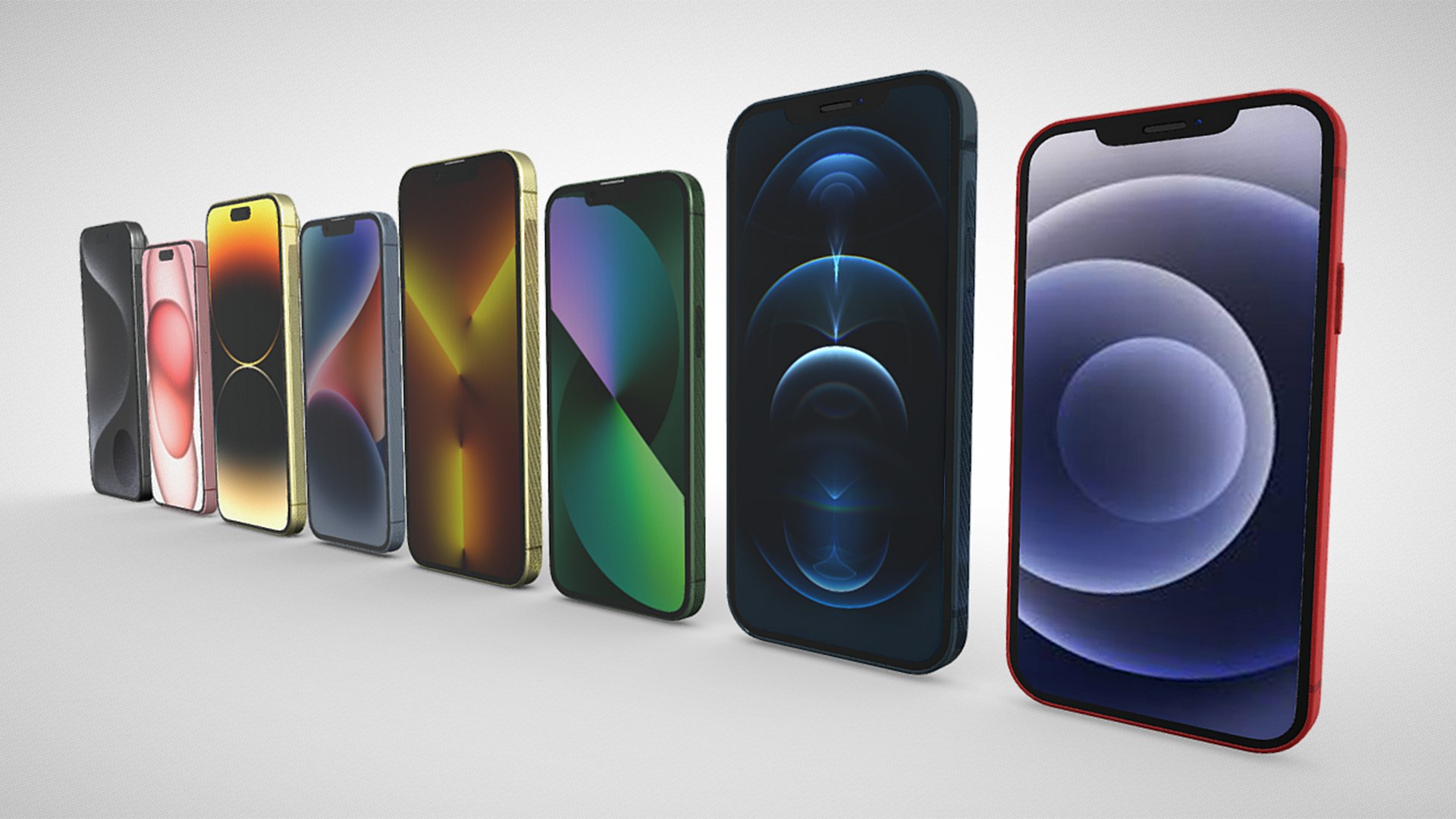 Apple IPhone Mobiles Bundle Pack Model - TurboSquid 2168124