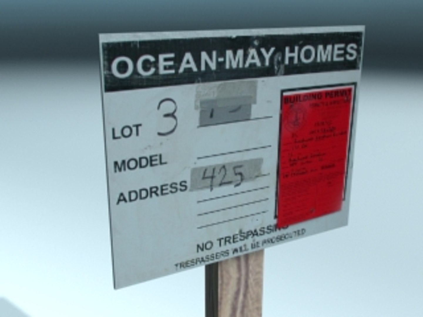 3ds Building Permit Sign