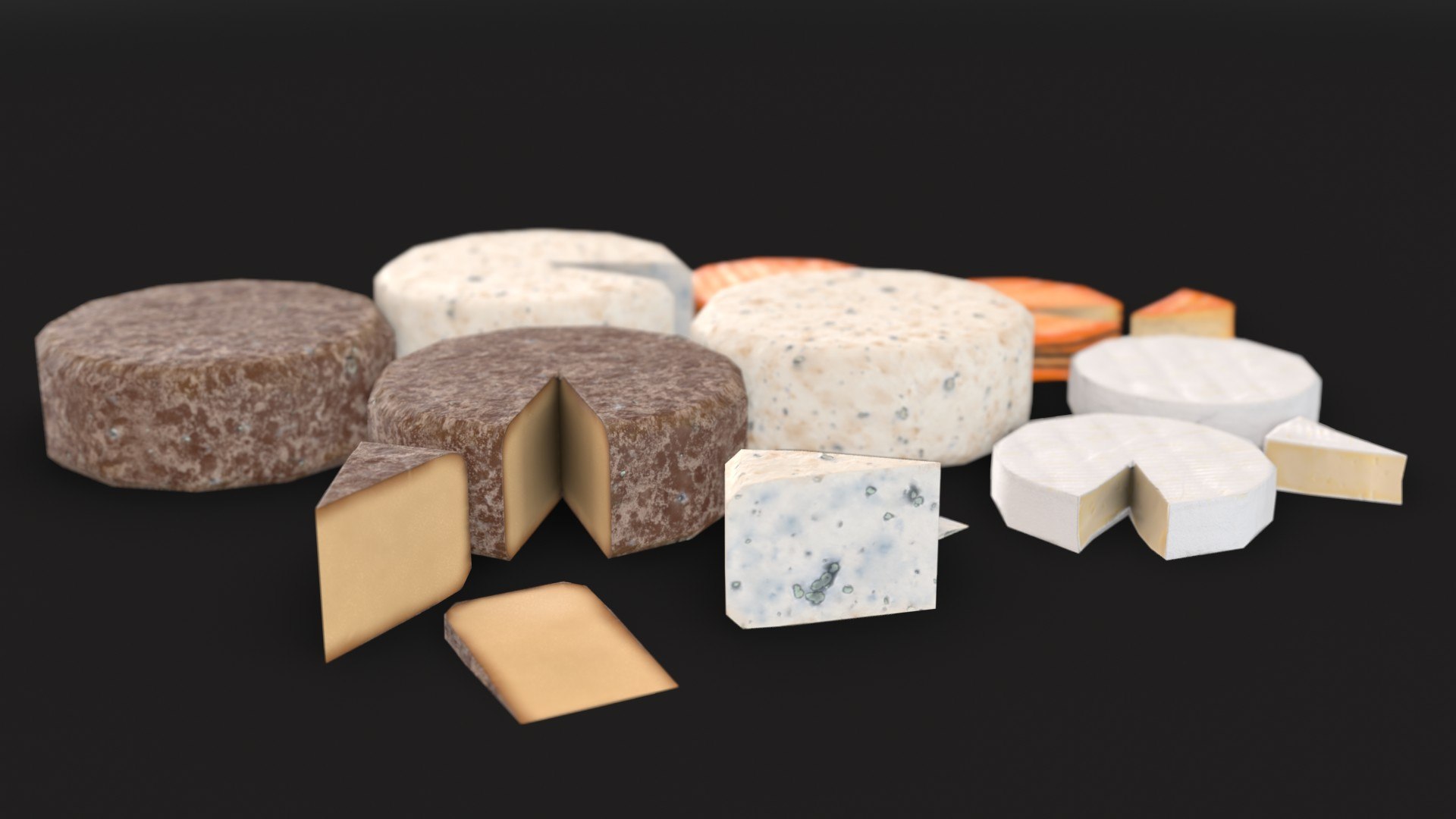 3D Cheese Food Set Model - TurboSquid 2165060
