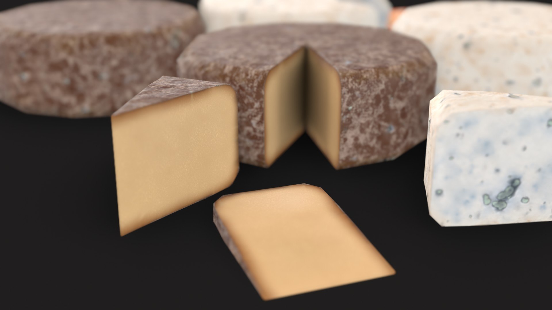 3D Cheese Food Set Model - TurboSquid 2165060