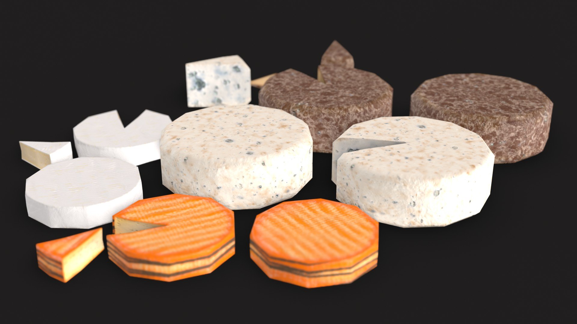 3D Cheese Food Set Model - TurboSquid 2165060
