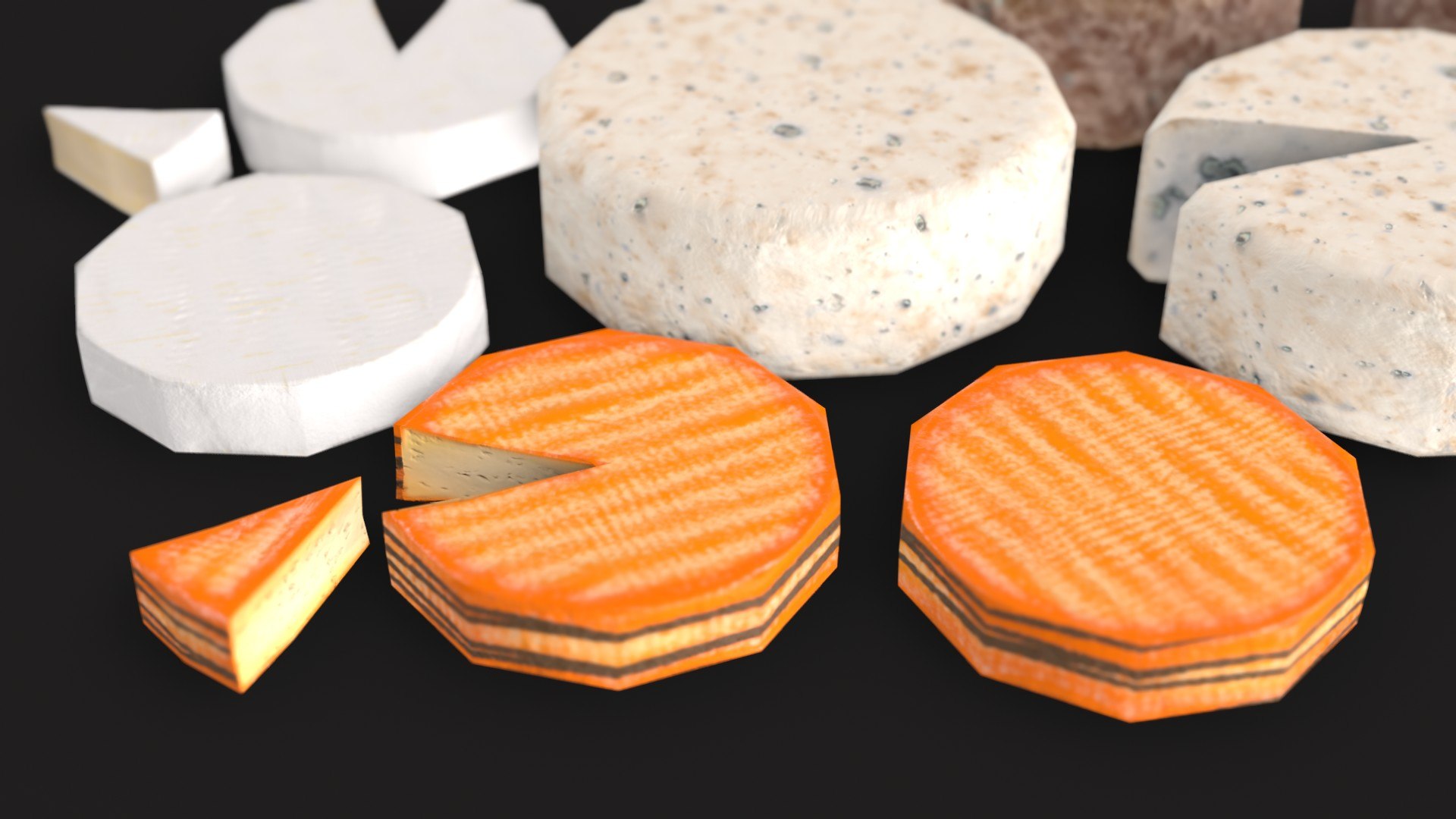 3D Cheese Food Set Model - TurboSquid 2165060