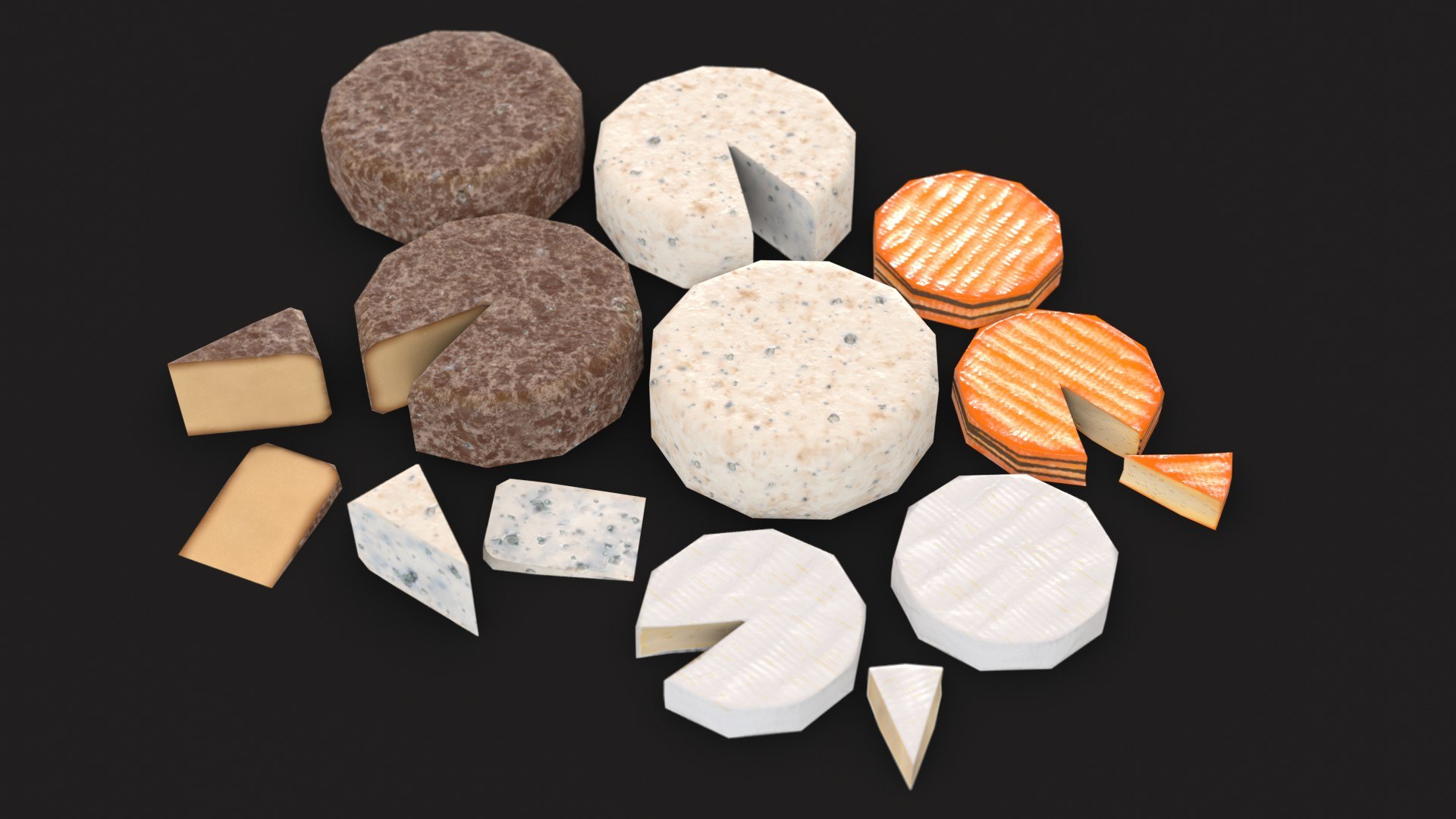 3D Cheese Food Set Model - TurboSquid 2165060