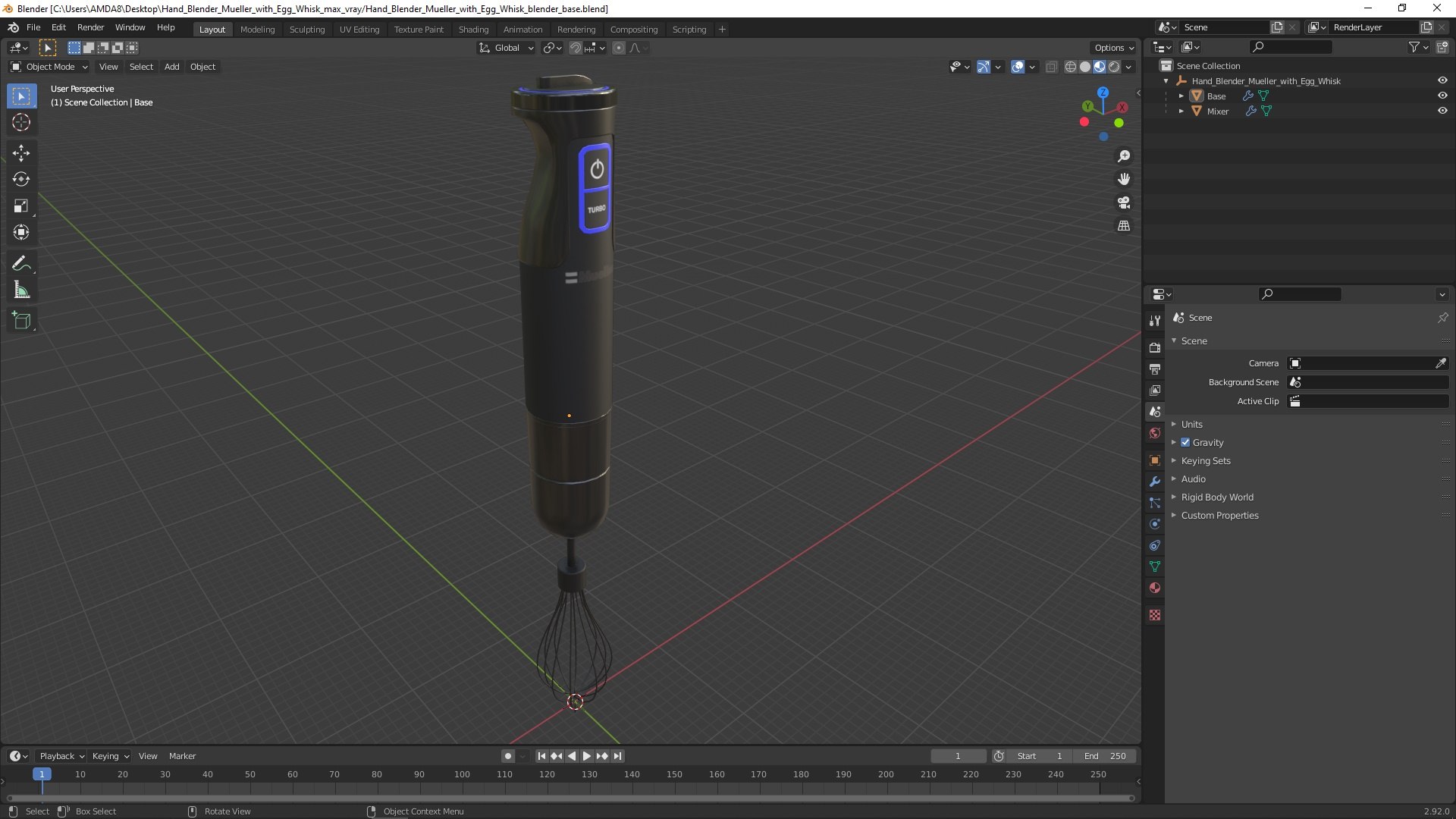 Hand Blender Mueller with Egg Whisk 3D - TurboSquid 2163475