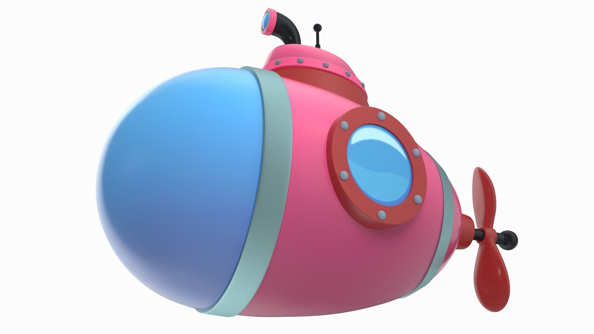 3D Cartoon Style Submarine Pink Model - TurboSquid 2219818