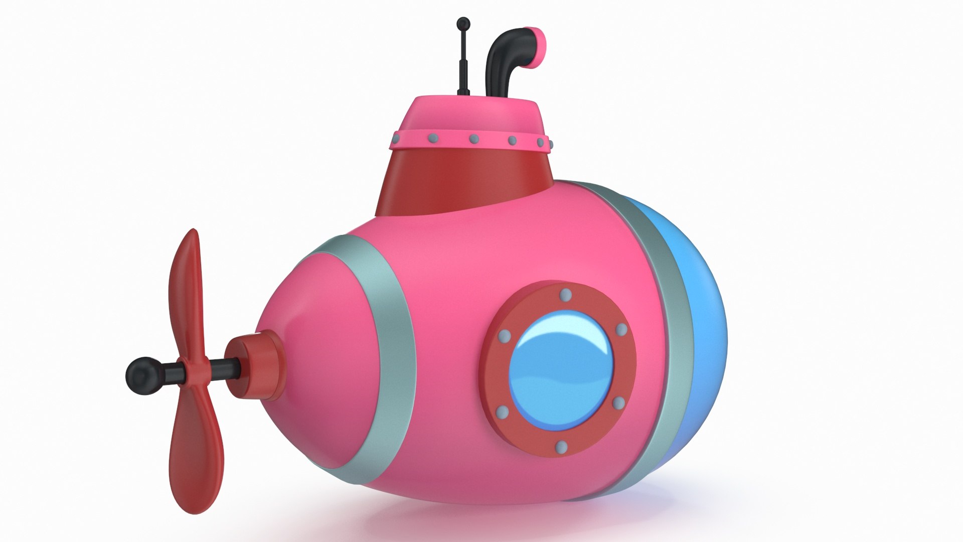 3D Cartoon Style Submarine Pink Model - TurboSquid 2219818
