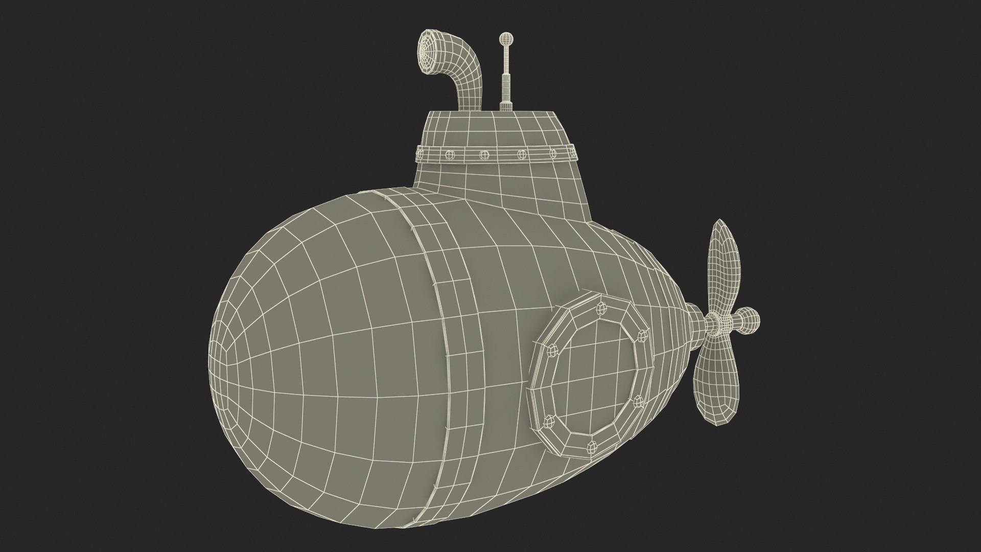 3D Cartoon Style Submarine Pink Model - TurboSquid 2219818