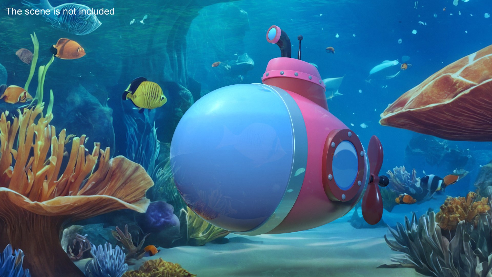 3D Cartoon Style Submarine Pink Model - TurboSquid 2219818