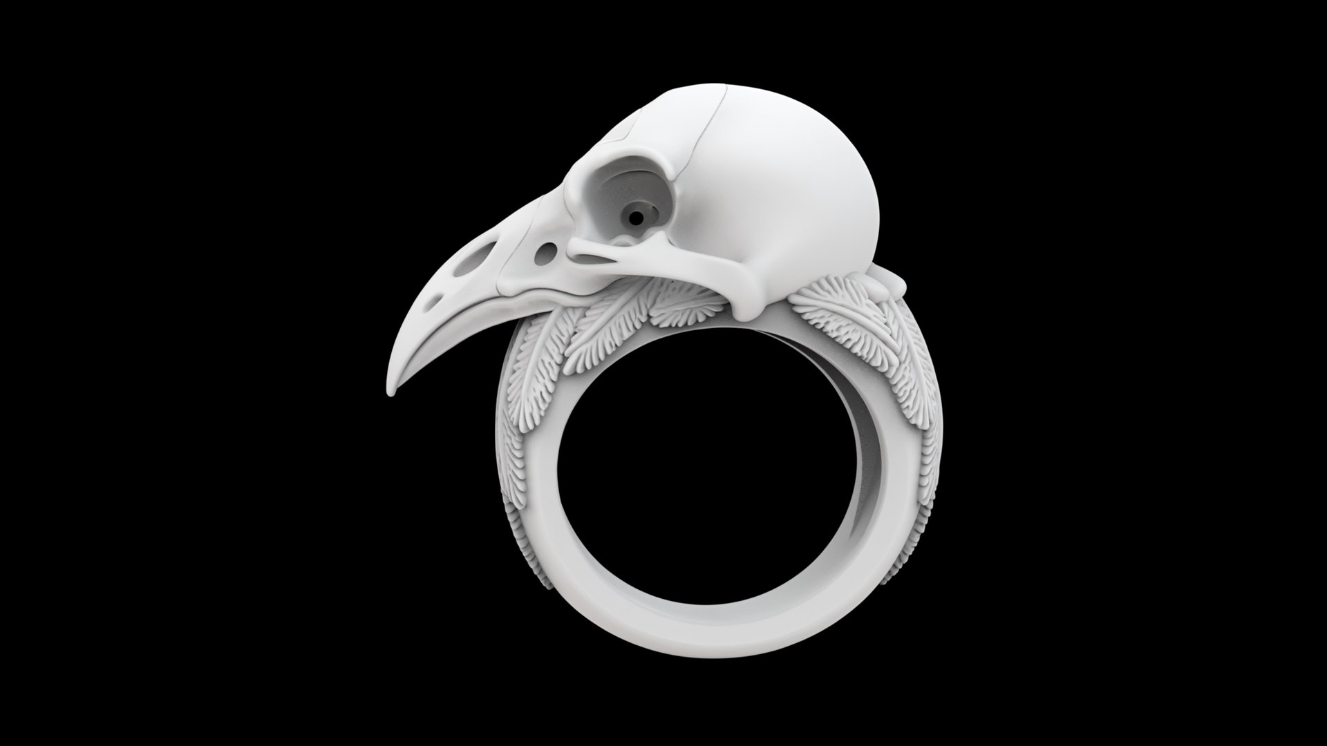 Raven Skull Ring Jewelry 3D Print Model Model - TurboSquid 2456499