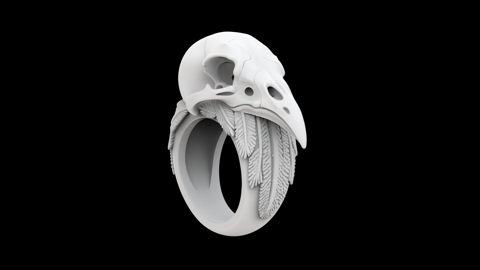 Raven Skull Ring Jewelry 3D Print Model Model - TurboSquid 2456499