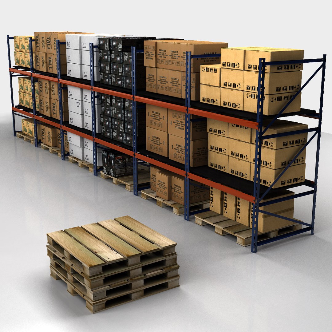 Warehouse Rack Set 3d Model