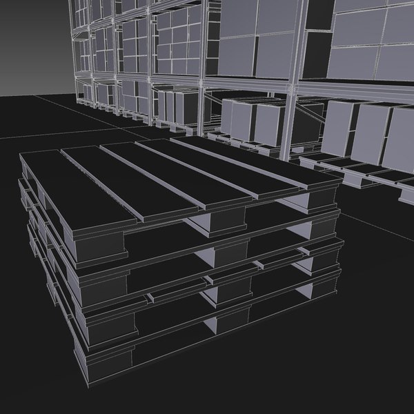 warehouse rack set 3d model