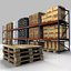 warehouse rack set 3d model