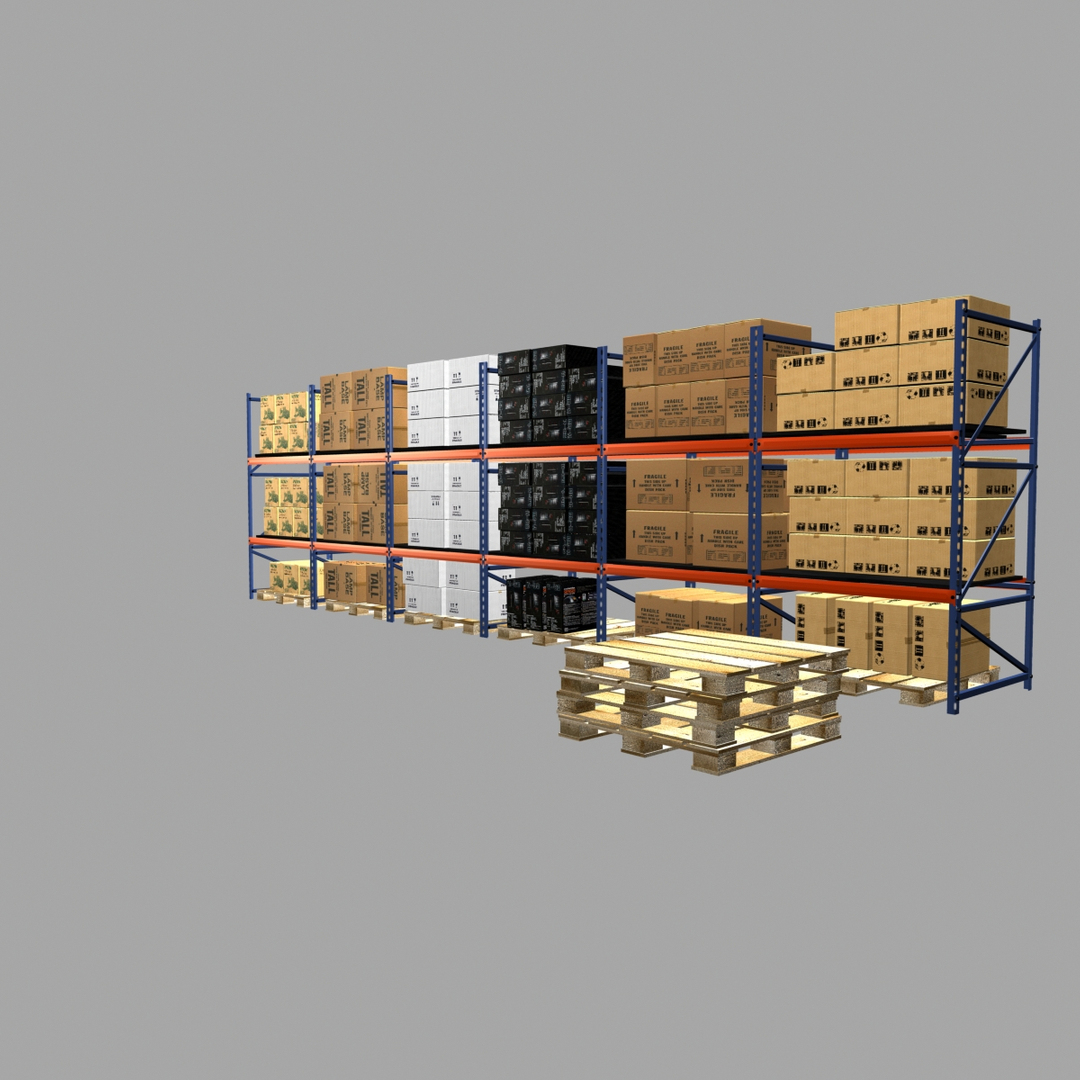 Warehouse Rack Set 3d Model
