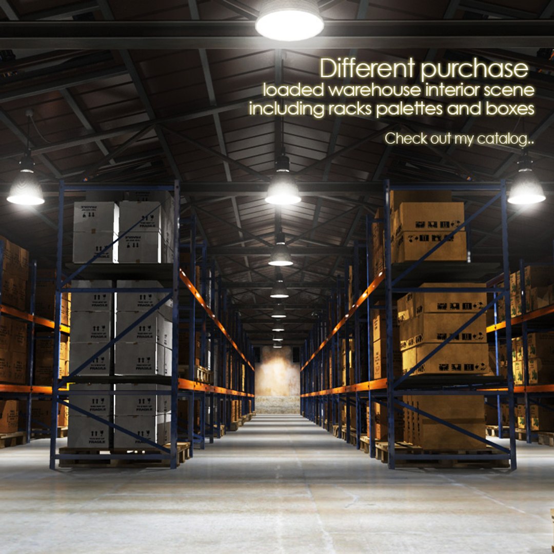 Warehouse Rack Set 3d Model