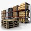 warehouse rack set 3d model