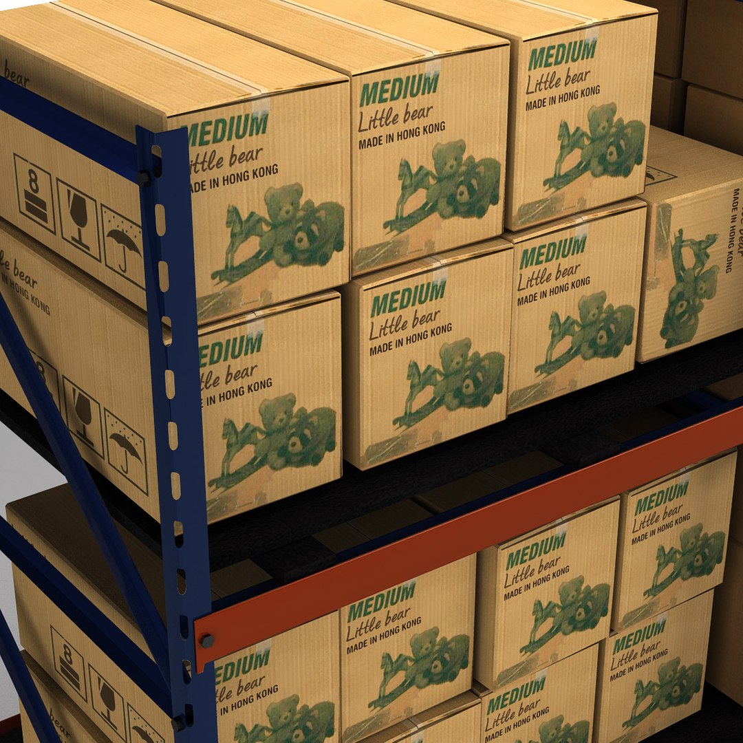 Warehouse Rack Set 3d Model