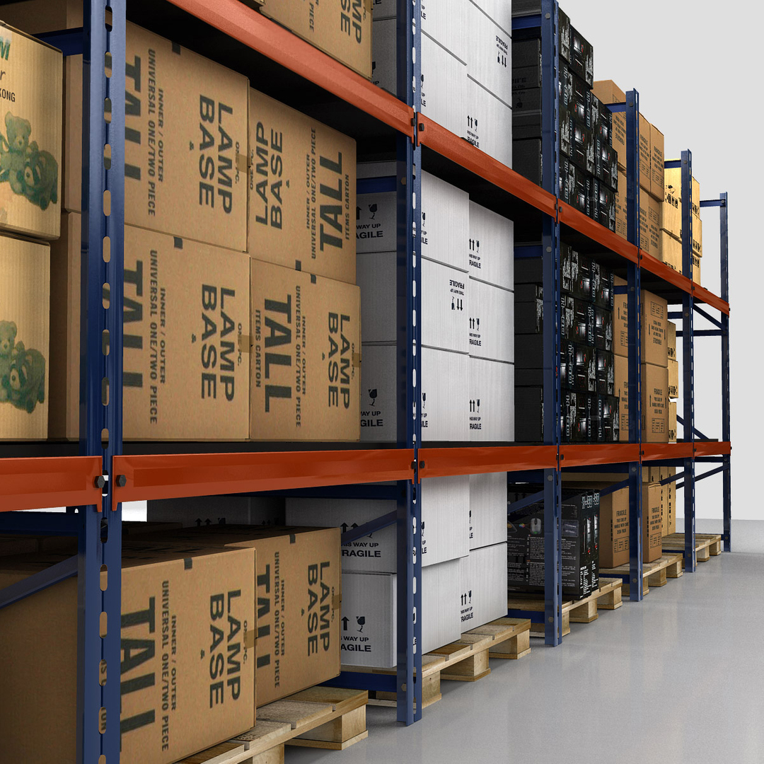 warehouse rack set 3d model