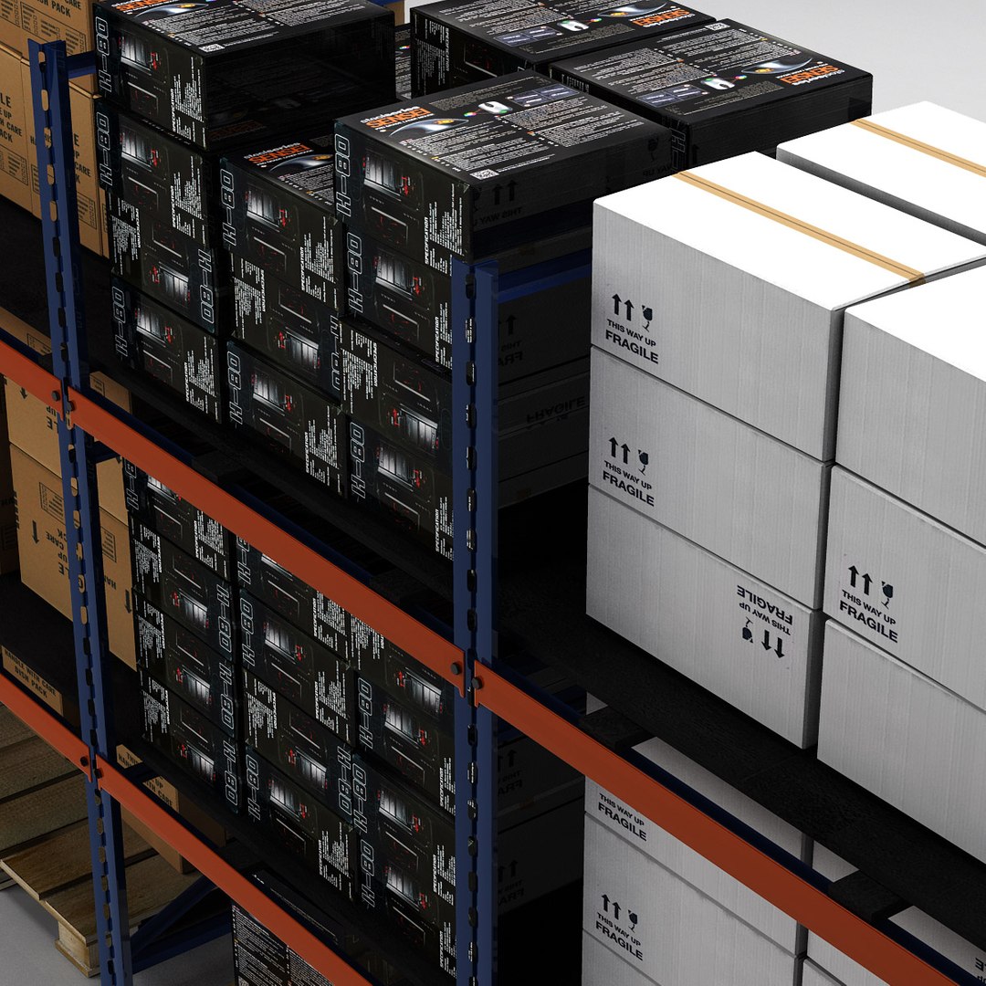 Warehouse Rack Set 3d Model
