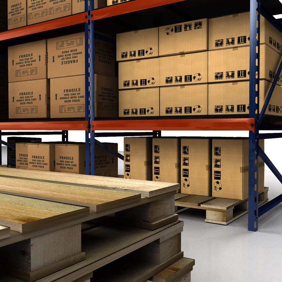 Warehouse Rack Set 3d Model
