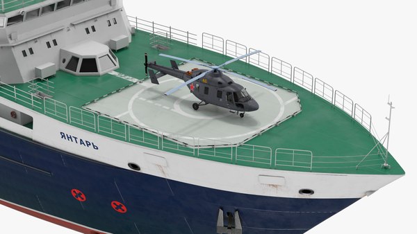 modelo 3d Buque de investigación oceanográfica Yantar con helicóptero ...